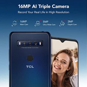 TCL 10 SE Unlocked Android Smartphone, 6.52" V-Notch Display, US Version Cell Phone with 16 MP AI Triple-Camera 4GB + 64GB, 4000mAh Fast Charging Battery, Polar Night (Not Compatible with Verizon)