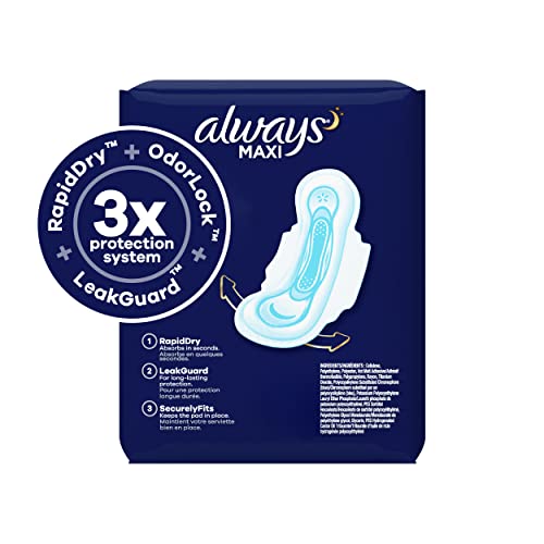 Always Ultra Thin Pads Size 4 Overnight Absorbency Unscented with Wings, 36 Count