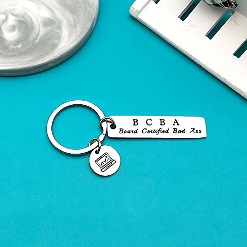 Behavior Analyst Gift BCBA Therapist Gift Board Certified Bad Ass Keychain ABA Gift Behavior Therapist Gift Special Education Gift for Behavior Analyst BCBA Specialist