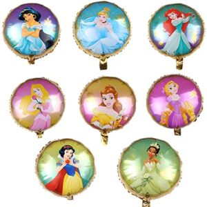 8PCS Disney Princess Foil Balloons For Girl’s Birthday Baby Shower Princess Themed Party Decorations