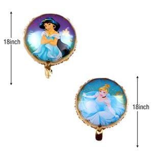 8PCS Disney Princess Foil Balloons For Girl’s Birthday Baby Shower Princess Themed Party Decorations