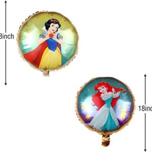 8PCS Disney Princess Foil Balloons For Girl’s Birthday Baby Shower Princess Themed Party Decorations