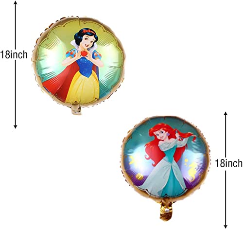 8PCS Disney Princess Foil Balloons For Girl’s Birthday Baby Shower Princess Themed Party Decorations