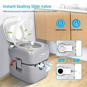 YITAHOME Portable Toilet RV Potty 5.8 Gallon and 17 L Portable Sink Camping Hand Washing Station, for Camping, Boating, Hiking, Trips