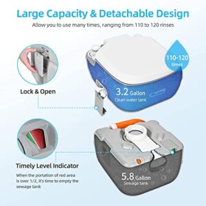 YITAHOME Portable Toilet RV Potty 5.8 Gallon and 17 L Portable Sink Camping Hand Washing Station, for Camping, Boating, Hiking, Trips