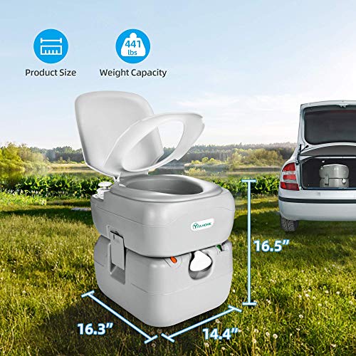 YITAHOME Portable Toilet RV Potty 5.8 Gallon and 17 L Portable Sink Camping Hand Washing Station, for Camping, Boating, Hiking, Trips