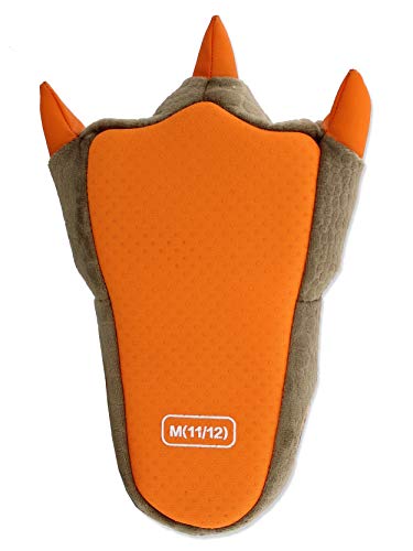 Jurassic World Kids Dinosaur 3-D Claw Feet Plush Slippers (2-3 M US Little Kid, Light Brown)