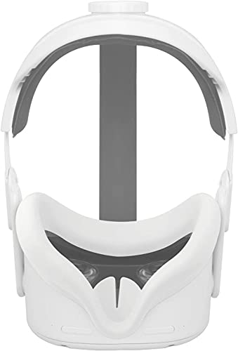 Jayol Silicone Cover for Oculus Quest 2, Sweatproof, Soft and Washable (Face Cover, White)