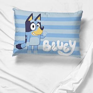 Jay Franco Bluey Hello 1 Single Reversible Pillowcase - Double-Sided Kids Super Soft Bedding (Official Bluey Product)