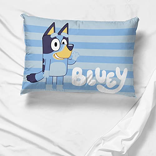 Jay Franco Bluey Hello 1 Single Reversible Pillowcase - Double-Sided Kids Super Soft Bedding (Official Bluey Product)