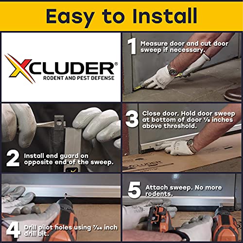 Xcluder 36” Standard Door Sweep, Dark Bronze – Seals Out Rodents & Pests, Enhanced Weather Sealing, Easy to Install; Rodent Protection; Rodent Proof Door Sweep