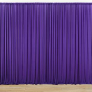 10ftx10ft Purple Wrinkle-Free Backdrop Drapes Curtains, Purple Polyester Background Decorations for Wedding Home Party Supplies