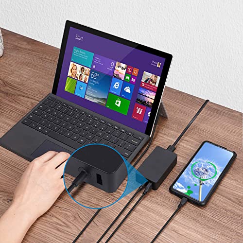 Surface Pro Charger, 15V 4A 65W Adapter Compatible with Microsoft Surface Laptop 1/2/3, New Surface Pro 7/6/5/4/3/X, Surface Go 1/2, Surface Book 1/2, Surface Laptop Go