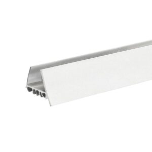 pvc slide on door sweep with foam draft stopper/sweep for doors 1" - 1 3/4" wide - 3 ft long (white)