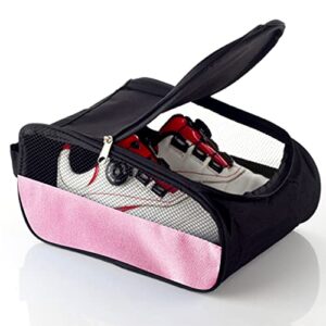 getfitsoo golf shoe bag, golf shoes bags men/women outdoor zippered carrier bags with ventilation sport shoes bag travel shoe bags (light pink)