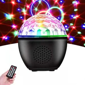 birui disco ball lights rotating bluetooth speaker, 16 colors strobe light portable sound activated party lights with remote battery operated dj stage lights and kids night light for room xmas …