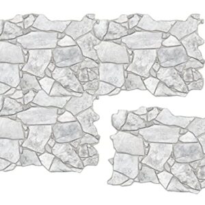 Retro-Art 3D Wall Panels, Pack of 8, Wild Stone in Grey, PVC, 17.5" x 23.75", Cover 23.09 sq.ft. 562WG