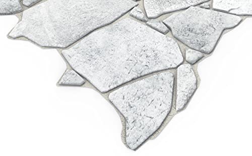 Retro-Art 3D Wall Panels, Pack of 8, Wild Stone in Grey, PVC, 17.5" x 23.75", Cover 23.09 sq.ft. 562WG