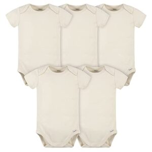 gerber baby 5 pack onesies multi-packs bundle interlock 180 gsm, natural, 0-3 months us