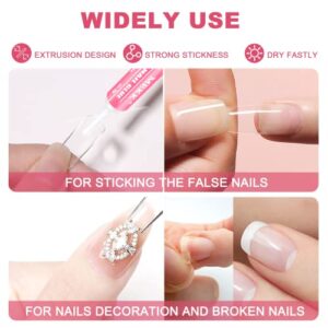 Nail Glue, MEKK Nail Glue for Acrylic Nails, Long Lasting Professional Nail Tip Glue for Press on Nails, Super Bond for Acrylic Nails Adhesive Nail Glue for False Nail Tips 0.07OZ/PCS(12PCS)