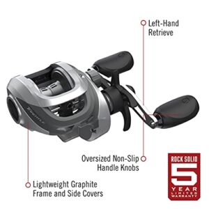 Quantum Throttle Baitcast Fishing Reel, 7 + 1 Ball Bearings with a Smooth and Powerful 7.3:1 Gear Ratio, Zero Friction Pinion, DynaMag Cast Control, and Oversized Non-Slip Handle Knobs