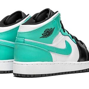 Nike Youth Air Jordan 1 Mid GS Igloo Tropical Twist, White/Tropical Twist/Black, 7Y