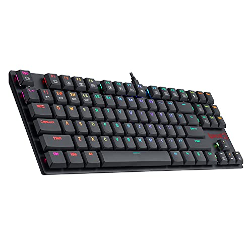 Redragon K607 Mechanical Gaming Keyboard, RGB LED Backlit, 87 Key Tenkeyless, Low Profile with Blue Switches for Windows PC Gaming (Wireless)