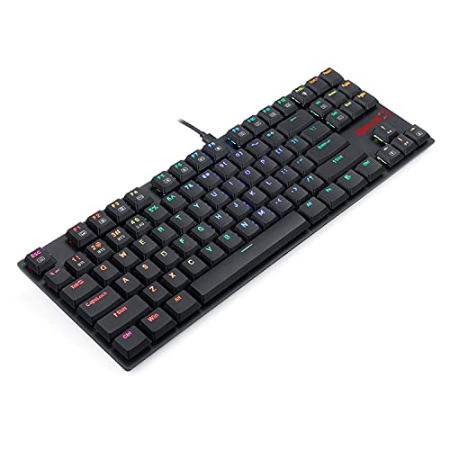 Redragon K607 Mechanical Gaming Keyboard, RGB LED Backlit, 87 Key Tenkeyless, Low Profile with Blue Switches for Windows PC Gaming (Wireless)