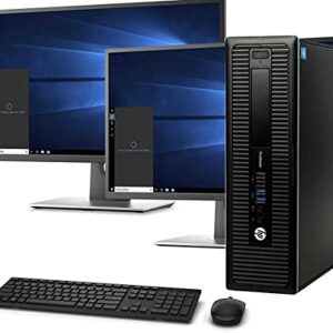 HP 600 G1 SFF Computer Desktop PC, Intel Core i7 3.4GHz Processor, 16GB Ram, 128GB M.2 SSD, 2TB HDD, Wireless KeyBoard Mouse, Wifi | Bluetooth, New Dual 23.8 FHD LED Monitor, Windows 10 Pro (Renewed)