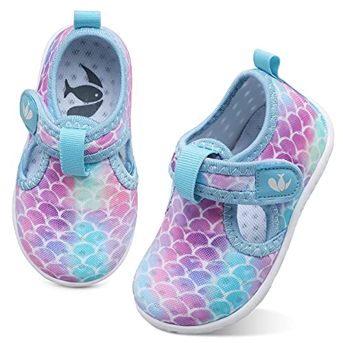 FEETCITY Boys Girls Water Shoes Kids Quick Dry Aqua Socks Non-Slip Barefoot for Sport Beach Swim Surf Toddler 8