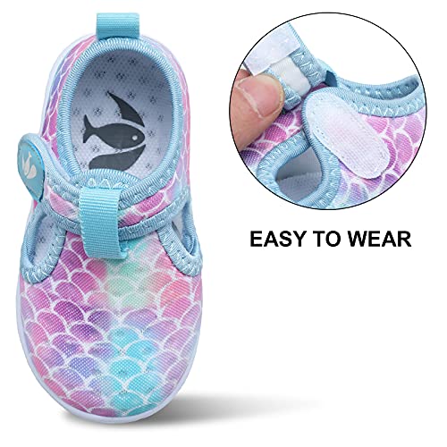 FEETCITY Boys Girls Water Shoes Kids Quick Dry Aqua Socks Non-Slip Barefoot for Sport Beach Swim Surf Toddler 8