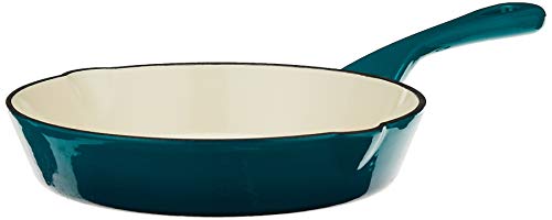 Crock-Pot Artisan Oval Enameled Cast Iron Dutch Oven, 7-Quart, Teal Ombre & Crock Pot Artisan 8 Inch Enameled Cast Iron Round Skillet, Teal Ombre