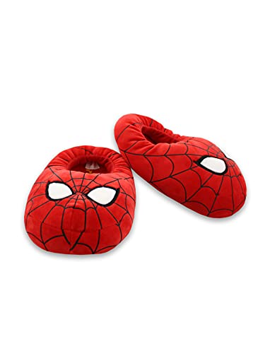 Marvel Avengers Spider-Man Kids Plush Mooshy Slippers (13-1 M US Little Kid, Red)