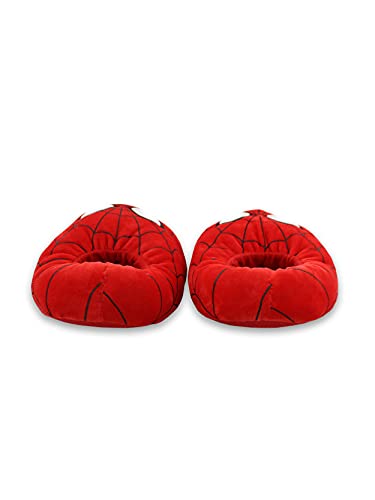 Marvel Avengers Spider-Man Kids Plush Mooshy Slippers (13-1 M US Little Kid, Red)