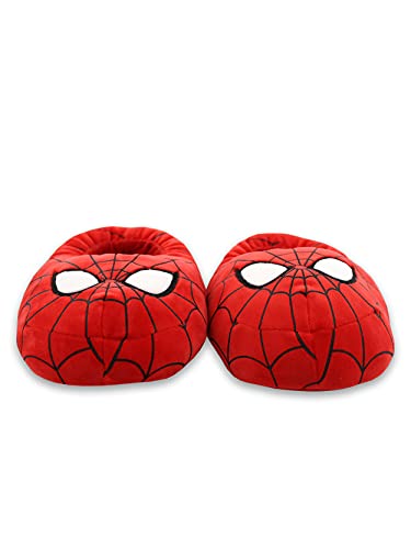 Marvel Avengers Spider-Man Kids Plush Mooshy Slippers (13-1 M US Little Kid, Red)