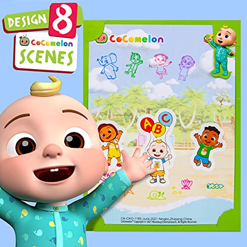 Cocomelon Stamp Set by Creative Kids- 36+ Piece Wooden Stamps Set Includes Ink Pads, Stickers, Markers, Picture Frames - Montessori Wood Stamp Birthday Gift Set for Girls Boys Toddlers Ages 3+