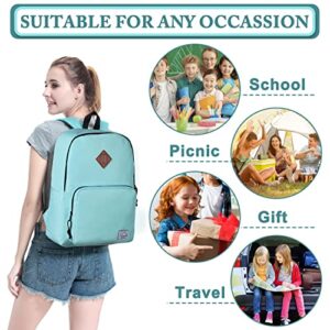 VASCHY School Backpack, Ultra Lightweight Backpack for Women Bookbag for Kids Teen Boys Girls Aqua