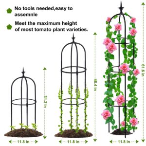 Kogrew Tower Garden Trellis Obelisk Plant Support Plastic Coated for Climbing Vines and Flowers Stands Indoor Potted Plant (61 inch)