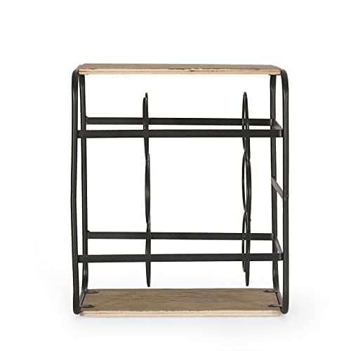 Christopher Knight Home Rauser Wine Rack, Black + Natural