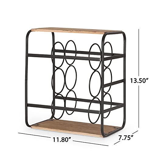 Christopher Knight Home Rauser Wine Rack, Black + Natural