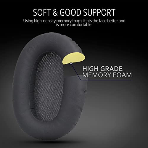 Krone Kalpasmos Replacement Earpads Compatible with Sony WH-CH700N, WH-CH710N, Protein Leather Memory Foam Replacement Ear Cushion, Grey