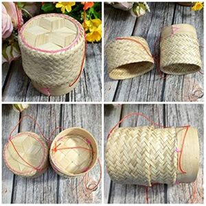 Sticky Rice Basket Kratip Small Handmade Natural White Orchid Bamboo Basket Steamer Kitchen in Thailand Laos Keep Warm for Restaurant by Heavens Tvcz