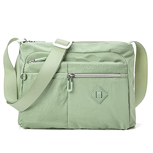 ETidy Crossbody Bag For Women Waterproof Lightweight Casual Shoulder Handbag Purse Bookbag (Green)