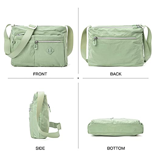 ETidy Crossbody Bag For Women Waterproof Lightweight Casual Shoulder Handbag Purse Bookbag (Green)