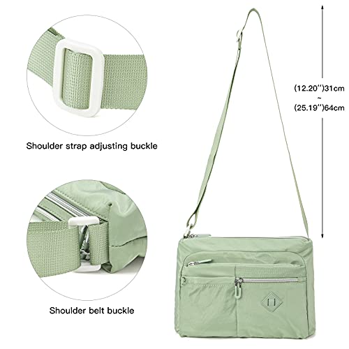 ETidy Crossbody Bag For Women Waterproof Lightweight Casual Shoulder Handbag Purse Bookbag (Green)