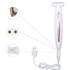 Women Shaver USB Charging Cable Compatible with Finishing Touch Flawless Body Rechargeable Ladies Shaver Women Electric Trimmer 5V Power Cord Ladies Shaver Charger Cord White with Clean Brush 2pcs