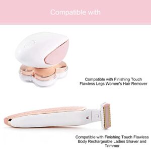 Women Shaver USB Charging Cable Compatible with Finishing Touch Flawless Body Rechargeable Ladies Shaver Women Electric Trimmer 5V Power Cord Ladies Shaver Charger Cord White with Clean Brush 2pcs