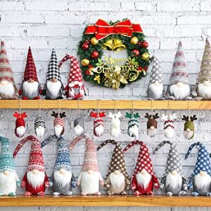 10 Pcs Christmas Tree Hanging Gnomes Ornaments, Elk Swedish Handmade Plush Gnome Santa Elf Walls, Stairs, Windows Hanging Home Decor Holiday Decorations