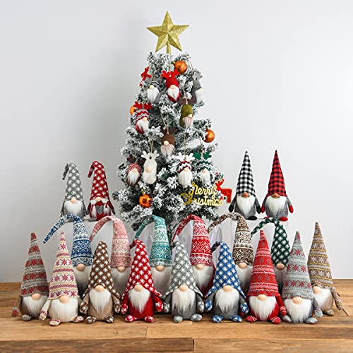 10 Pcs Christmas Tree Hanging Gnomes Ornaments, Elk Swedish Handmade Plush Gnome Santa Elf Walls, Stairs, Windows Hanging Home Decor Holiday Decorations