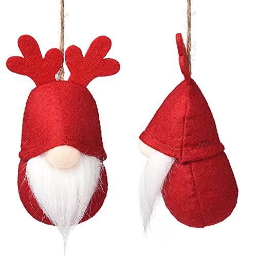 10 Pcs Christmas Tree Hanging Gnomes Ornaments, Elk Swedish Handmade Plush Gnome Santa Elf Walls, Stairs, Windows Hanging Home Decor Holiday Decorations